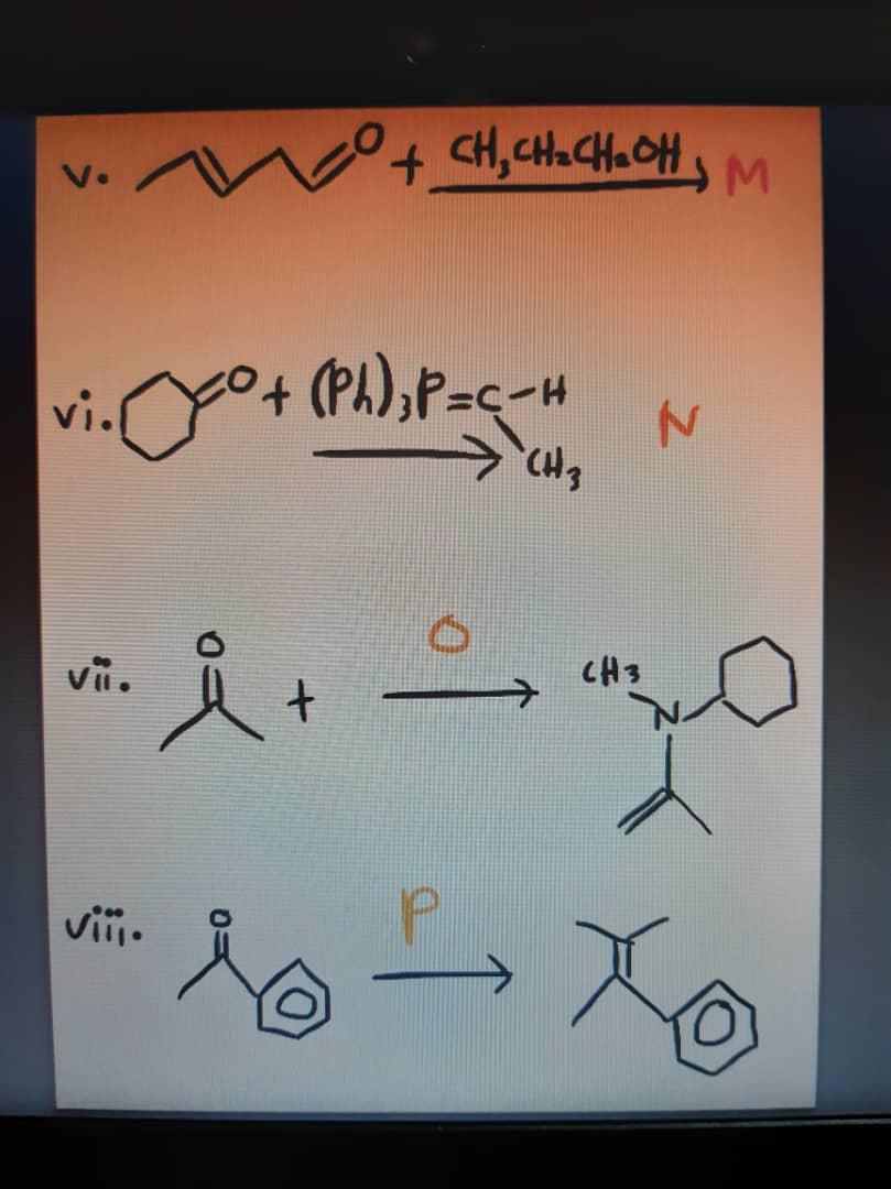 Solved +CH,CH2CH.OH M vi. ogo + PR) (Ph)3P=G-H N CHE vi. CH3 | Chegg.com
