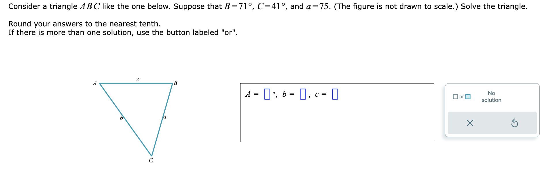 Solved Consider a triangle ABC like the one below. Suppose | Chegg.com