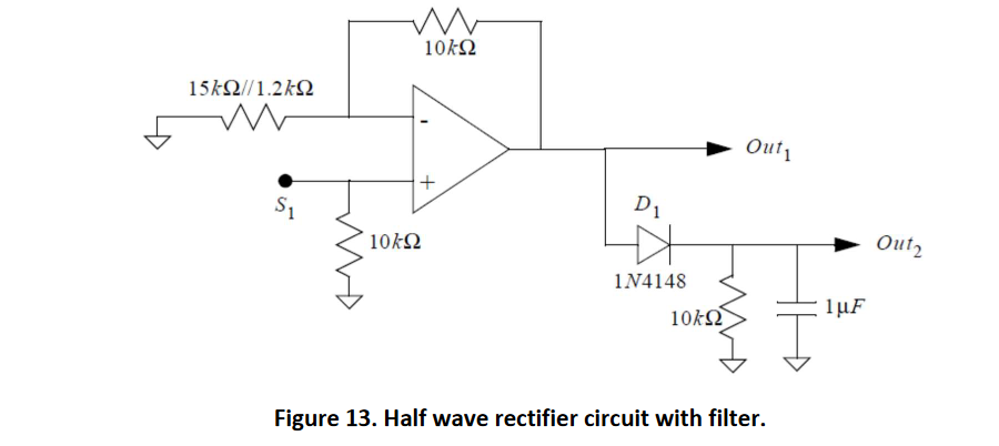 Solved Figure 13. Half wave rectifier circuit with | Chegg.com