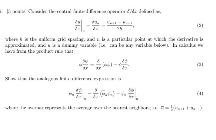 Solved [3 points] Consider the central finite-difference | Chegg.com