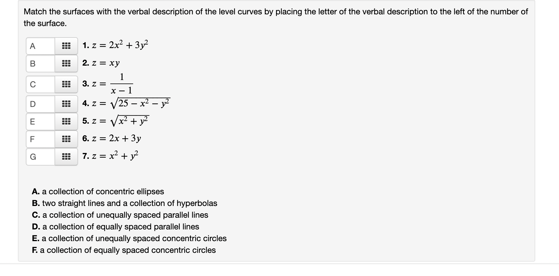 Solved Match the functions with their contour plots labeled | Chegg.com