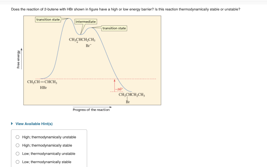 Solved Does the reaction of 2-butene with HBr shown in | Chegg.com