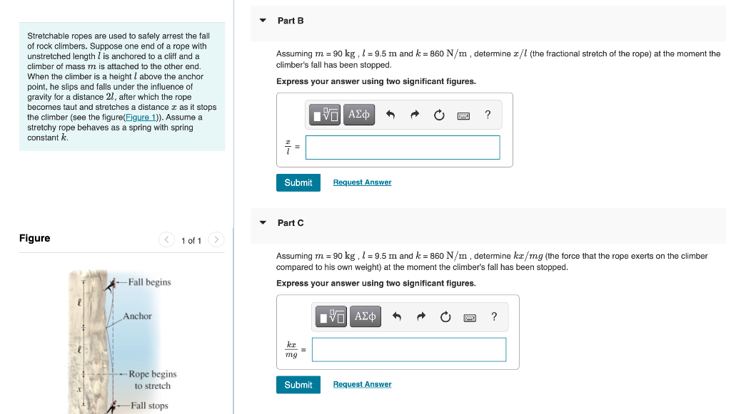 Solved Stretchable ropes are used to safely arrest the fall | Chegg.com