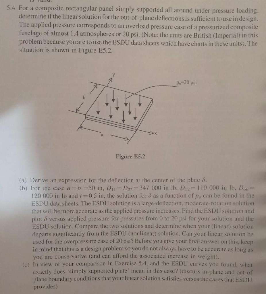 Solved 5.4 For a composite rectangular panel simply | Chegg.com