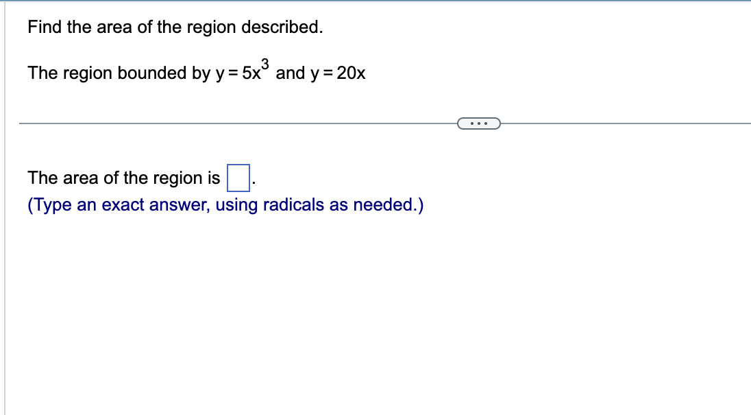 Solved Find the area of the region described. The region | Chegg.com