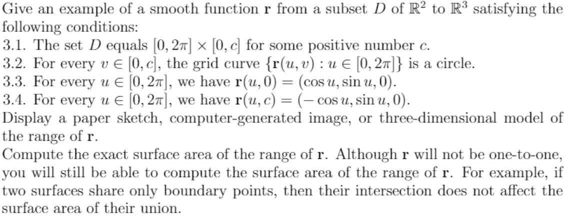 Solved Give an example of a smooth function r from a subset | Chegg.com