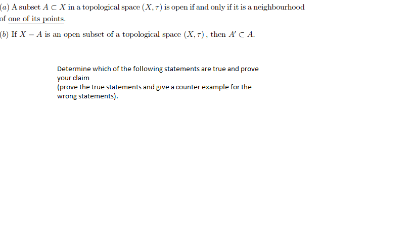 Solved Determine which of the following statements are true | Chegg.com