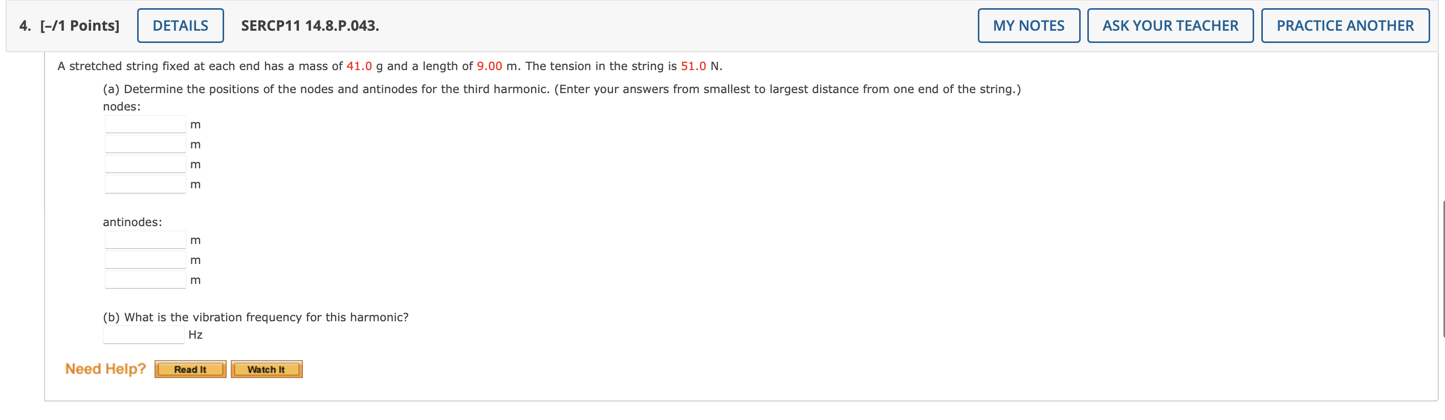 Solved A stretched string fixed at each end has a mass of | Chegg.com