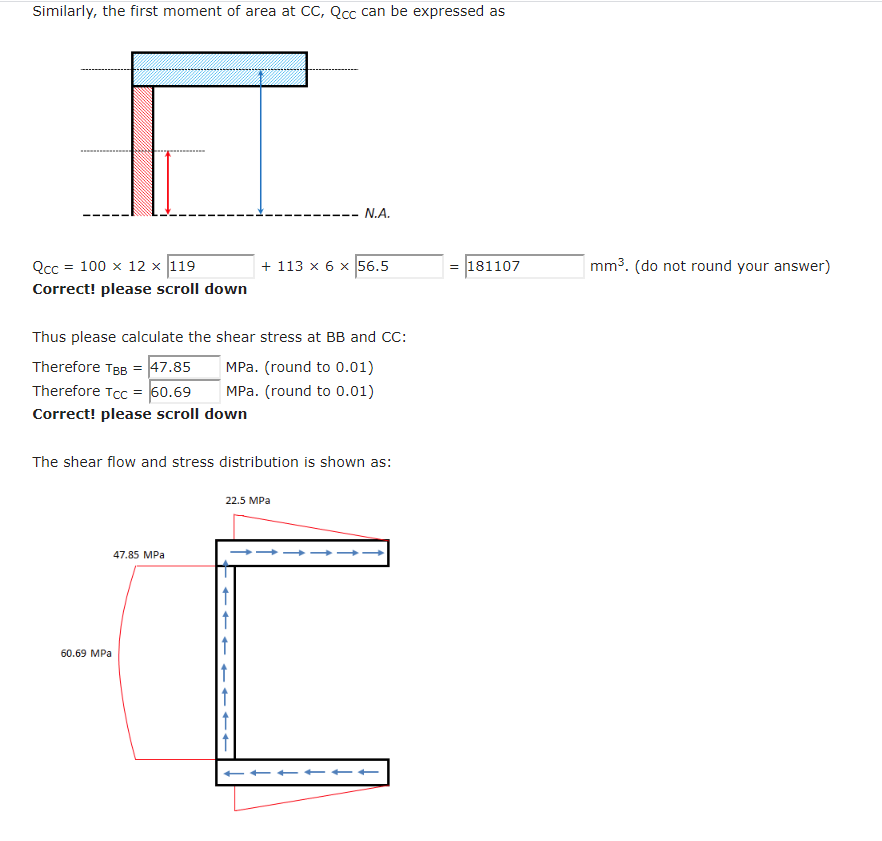 Solved An C-shape open section with dimensions is shown | Chegg.com