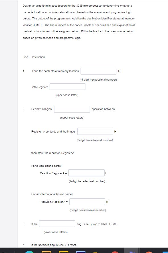 Solved Design an algorithm in pseudocode for the 8085 | Chegg.com