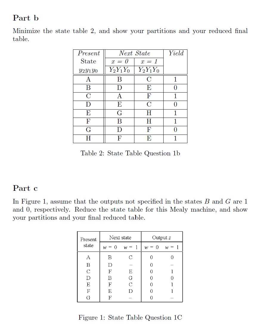 Solved This question is concerned with the state table | Chegg.com