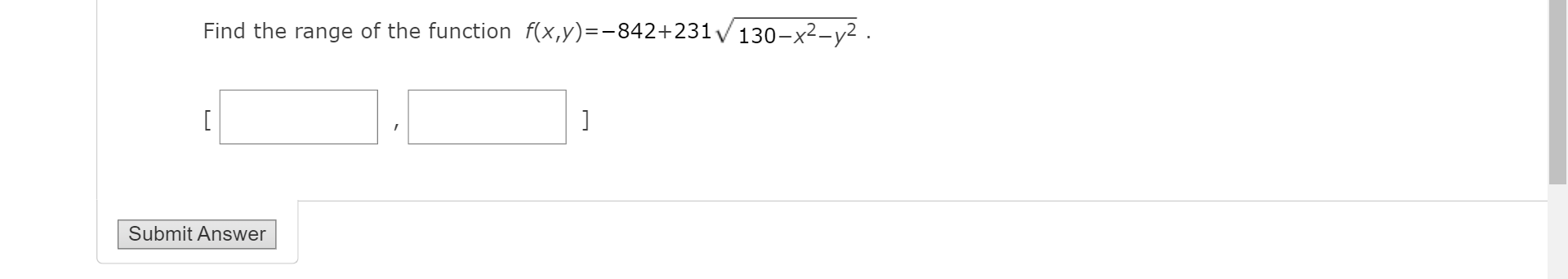 Solved Find the range of the function | Chegg.com