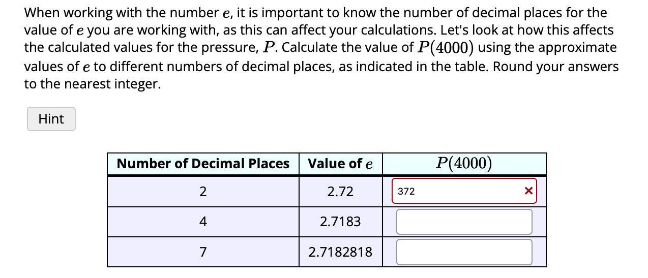 When working with the number e, it is important to | Chegg.com