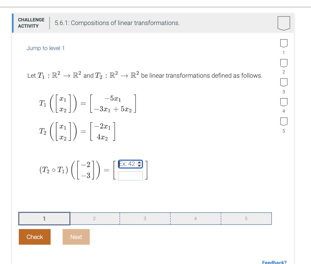 Solved CHALLENGE ACTIVITY 5.6.1: Compositions of linear | Chegg.com