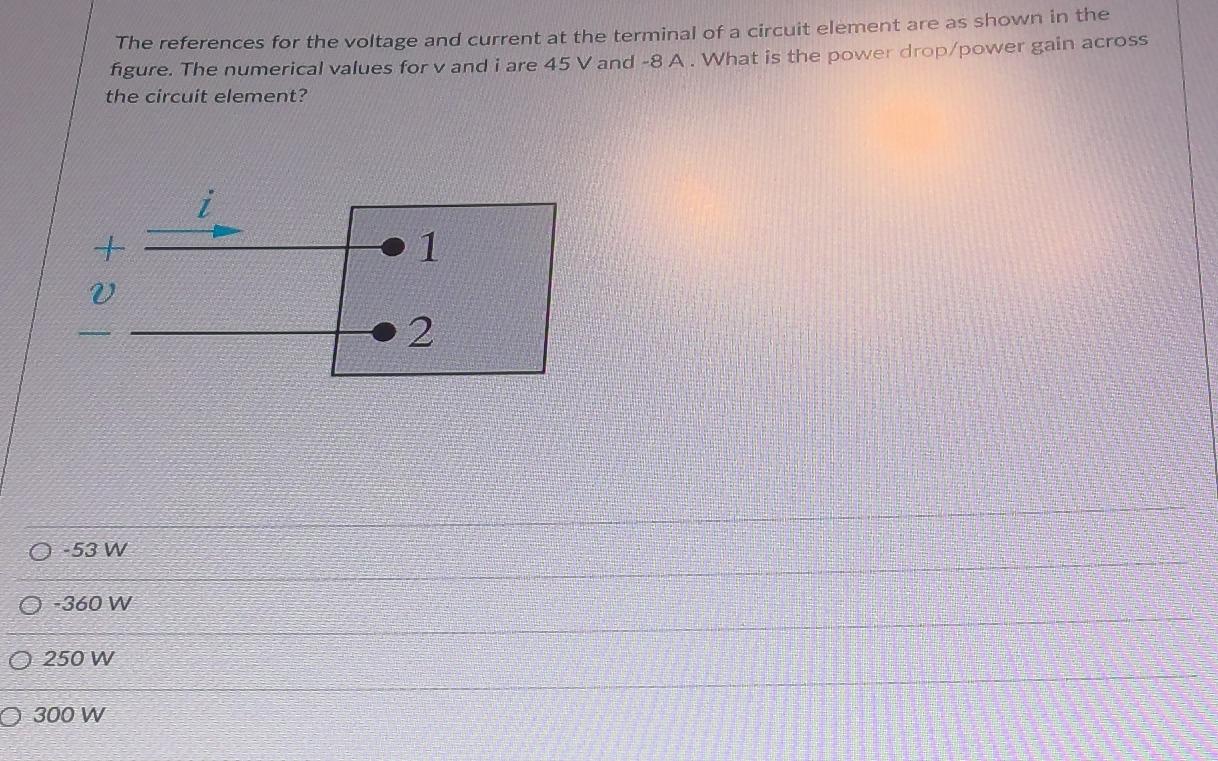Solved The references for the voltage and current at the | Chegg.com
