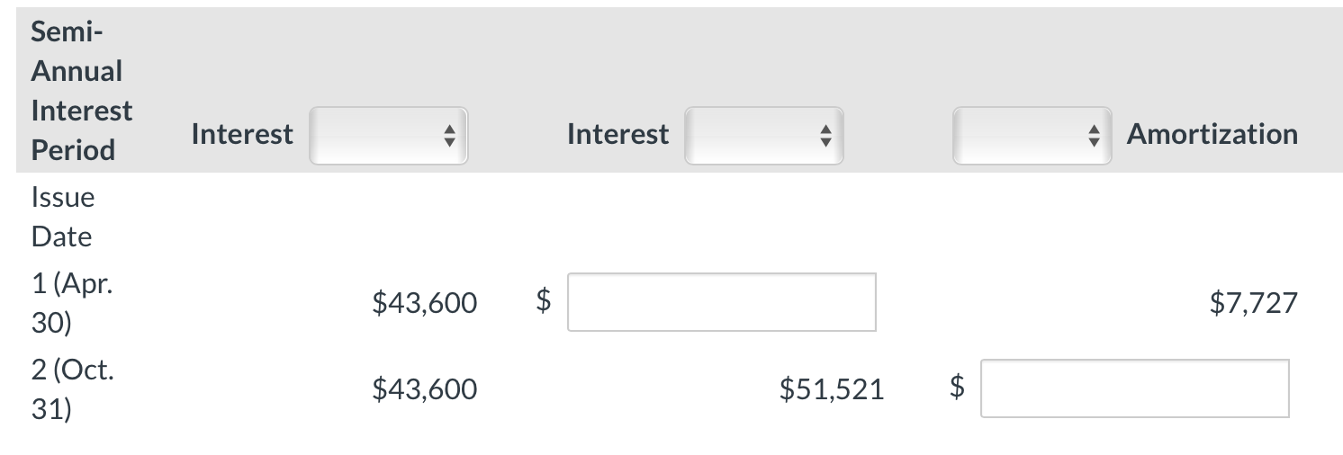 Solved Semi- Annual Interest Period Interest Interest 4 | Chegg.com