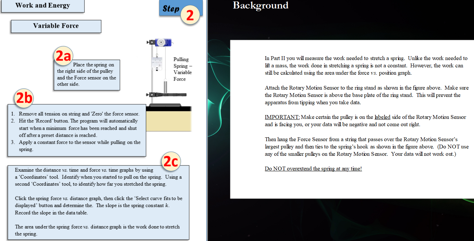Solved Part II: Work Done by a Variable Force 1.) In Part II | Chegg.com