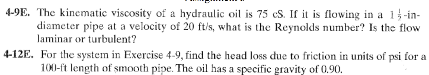 Solved 4-9E. The kinematic viscosity of a hydraulic oil is | Chegg.com