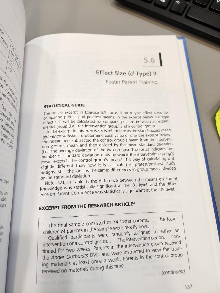 Solved STATISTICAL GUIDE The article excerpt in Exercise 5.5 | Chegg.com
