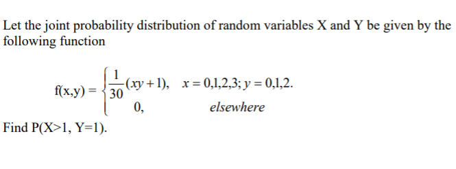 Solved Let the joint probability distribution of random | Chegg.com