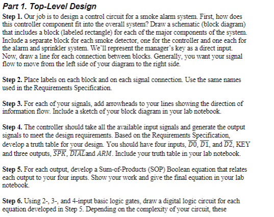 Solved Part 1. Top-Level Design Step 1. Our job is to design | Chegg.com