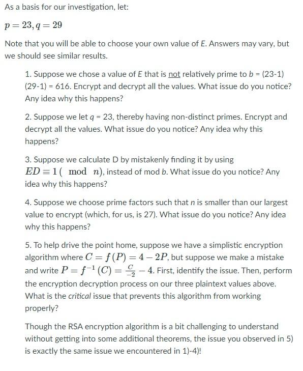 Consider the following plaintext values that we will | Chegg.com