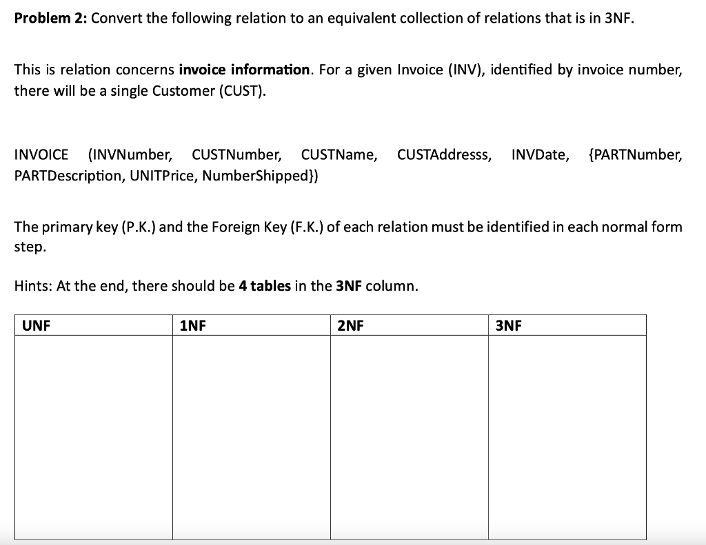 Solved Problem 2: Convert the following relation to an | Chegg.com