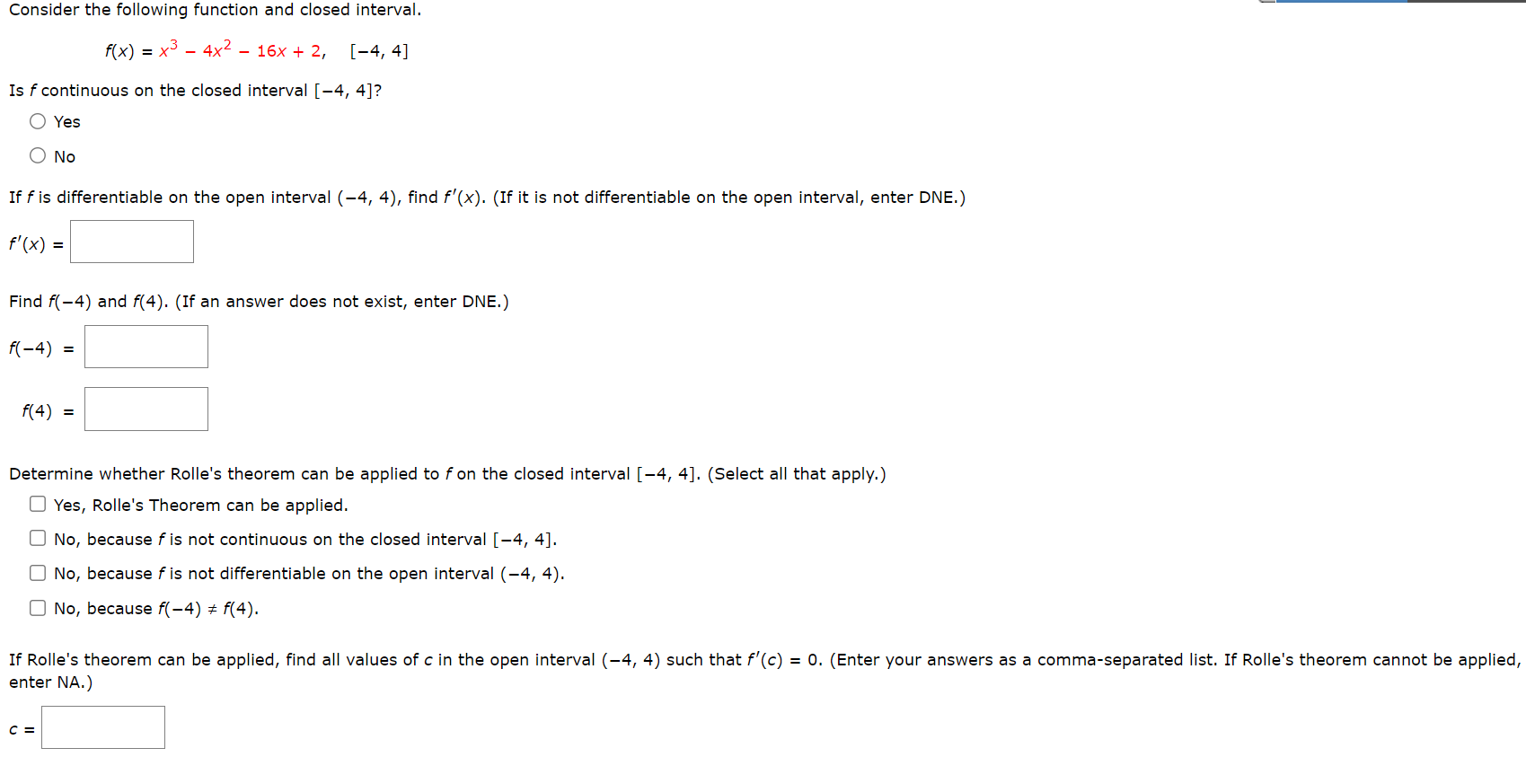 Solved Consider the following function and closed | Chegg.com