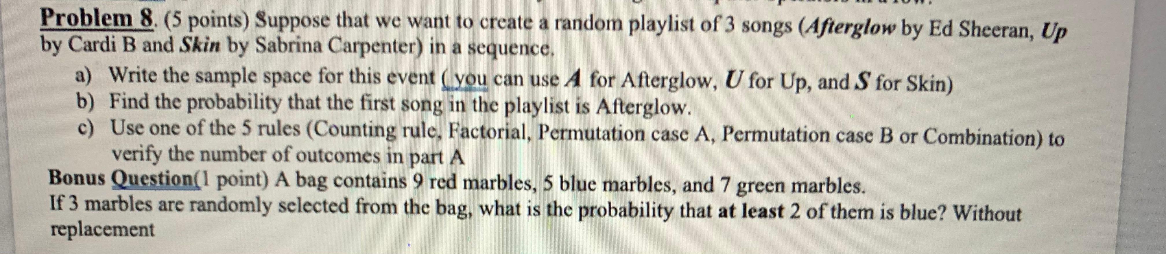 Solved Problem 8. (5 points) Suppose that we want to create | Chegg.com