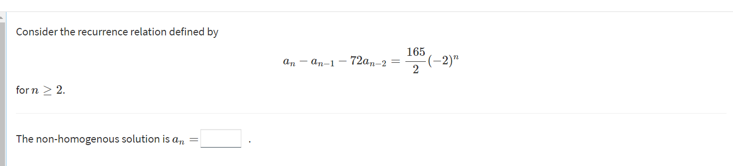 Solved Consider the recurrence relation defined by an — | Chegg.com