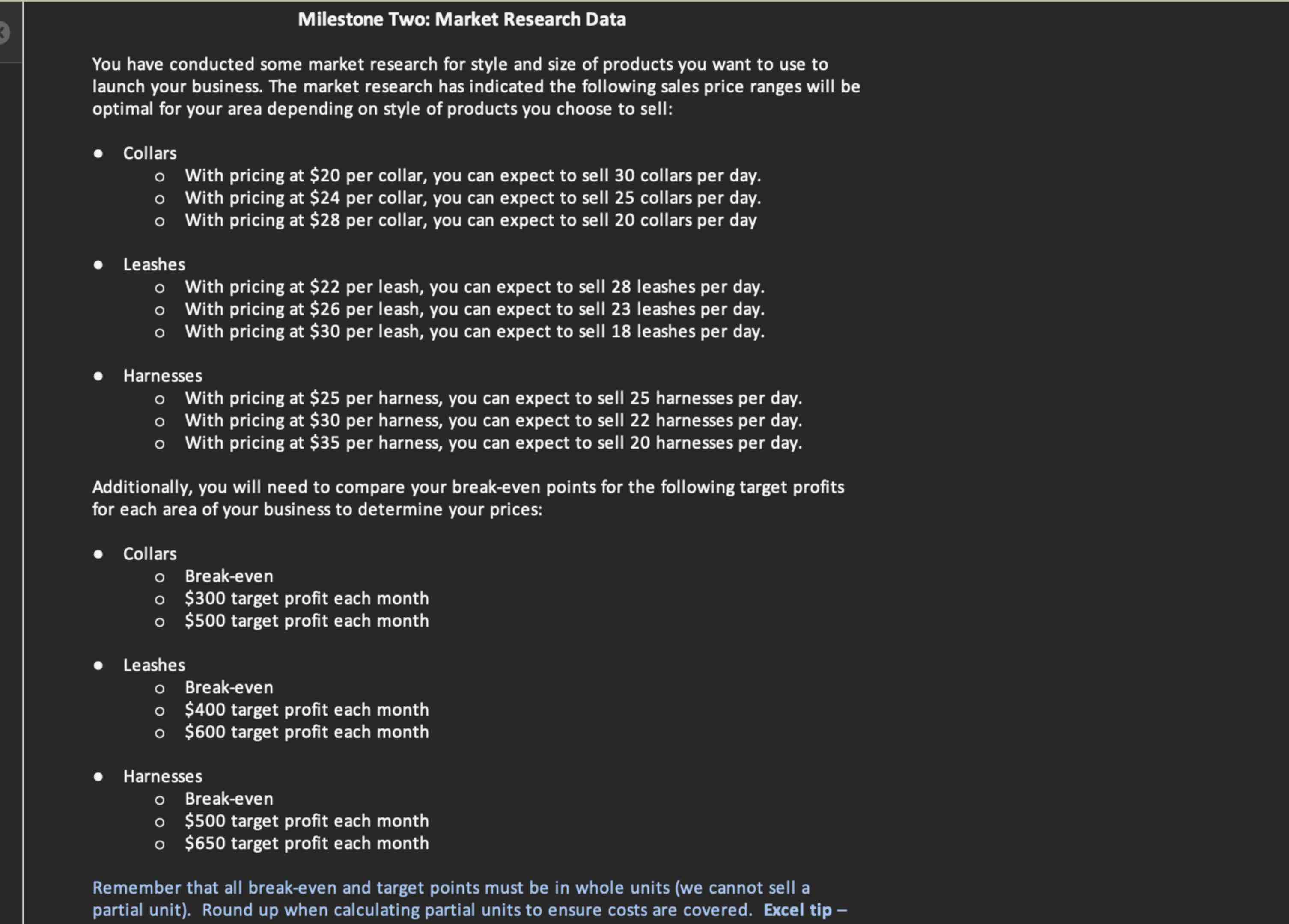 Solved Use information from Milestone One and the provided | Chegg.com