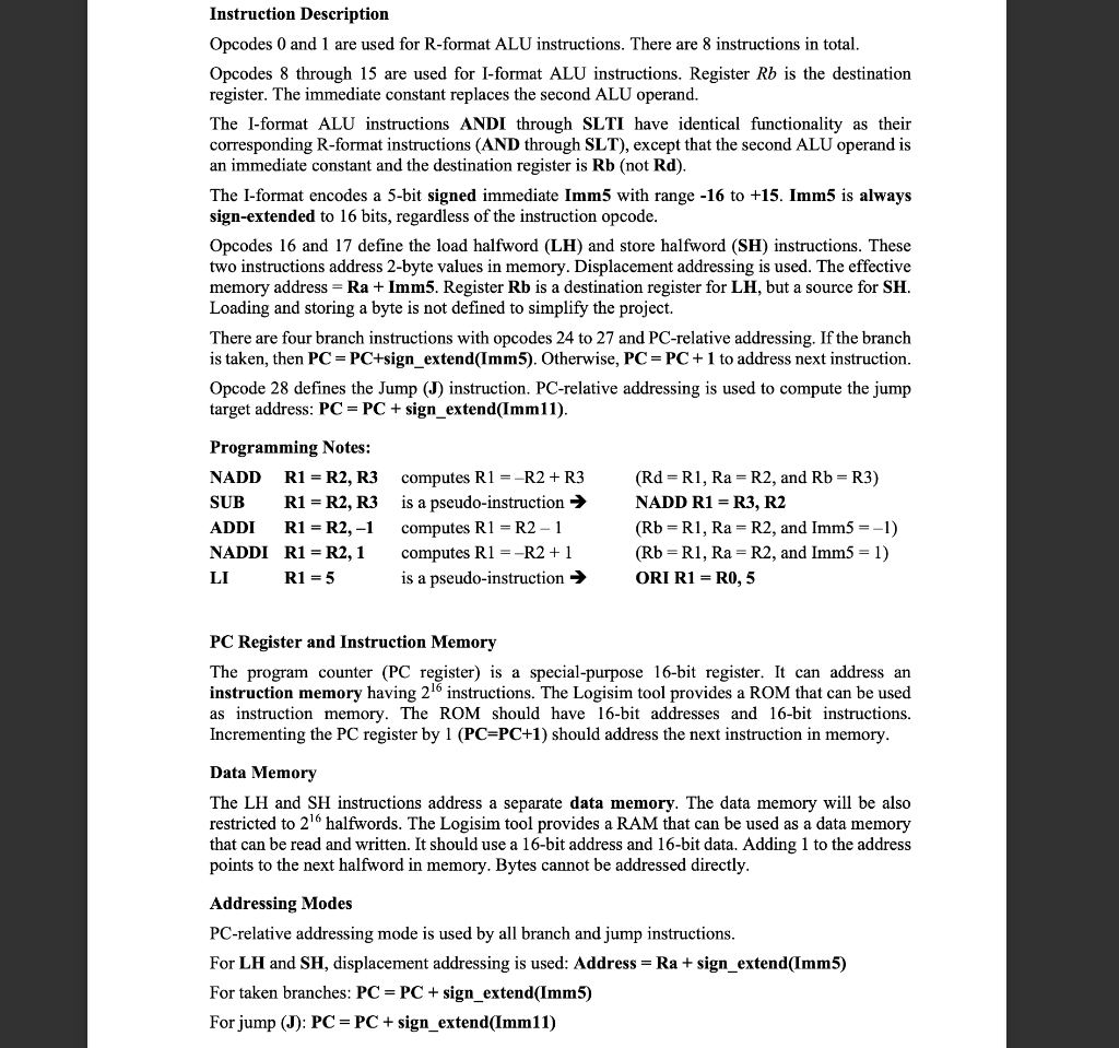 Solved Instruction Set Architecture In this assignment, you | Chegg.com