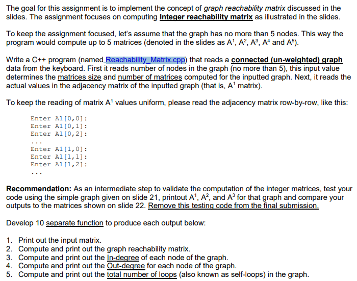 Solved The goal for this assignment is to implement the | Chegg.com