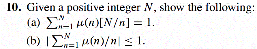 Solved 10. Given a positive integer N, show the | Chegg.com