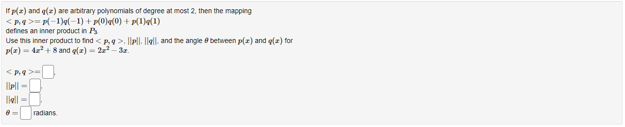 Solved If p(x) and q(x) are arbitrary polynomials of degree | Chegg.com