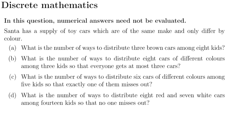 Solved Discrete mathematics In this question, numerical | Chegg.com