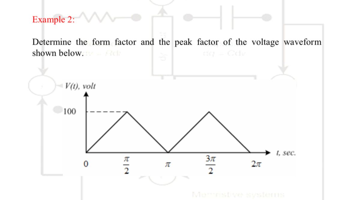 Solved Example 2:Determine the form factor and the peak | Chegg.com