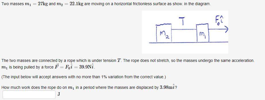 Solved Two masses m1=27 kg and m2=22.1 kg are moving on a | Chegg.com
