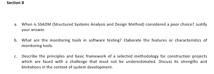 Solved Section B a. When is SSADM (Structured Systems | Chegg.com