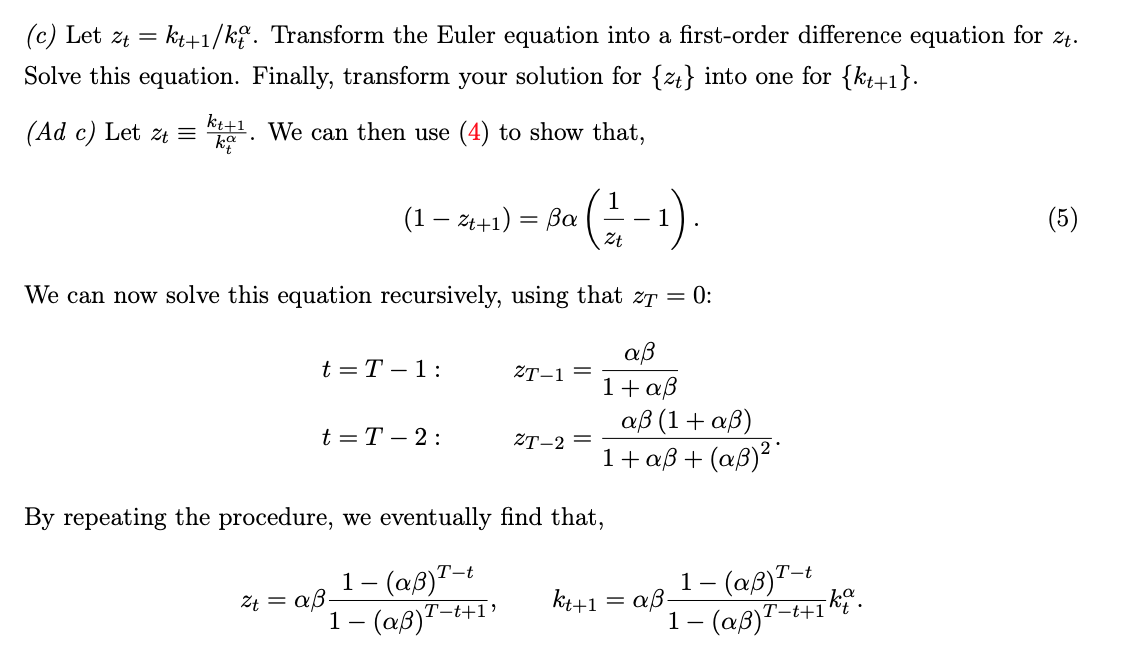 Solved I would like an explanation on how we get to z_t by | Chegg.com