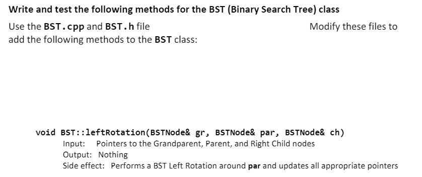 Solved (C++) Can someone help me with this ? //BST.cpp | Chegg.com