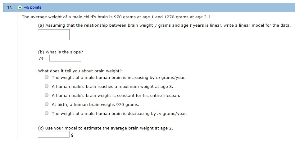 Solved 17. + -15 points The average weight of a male child's | Chegg.com