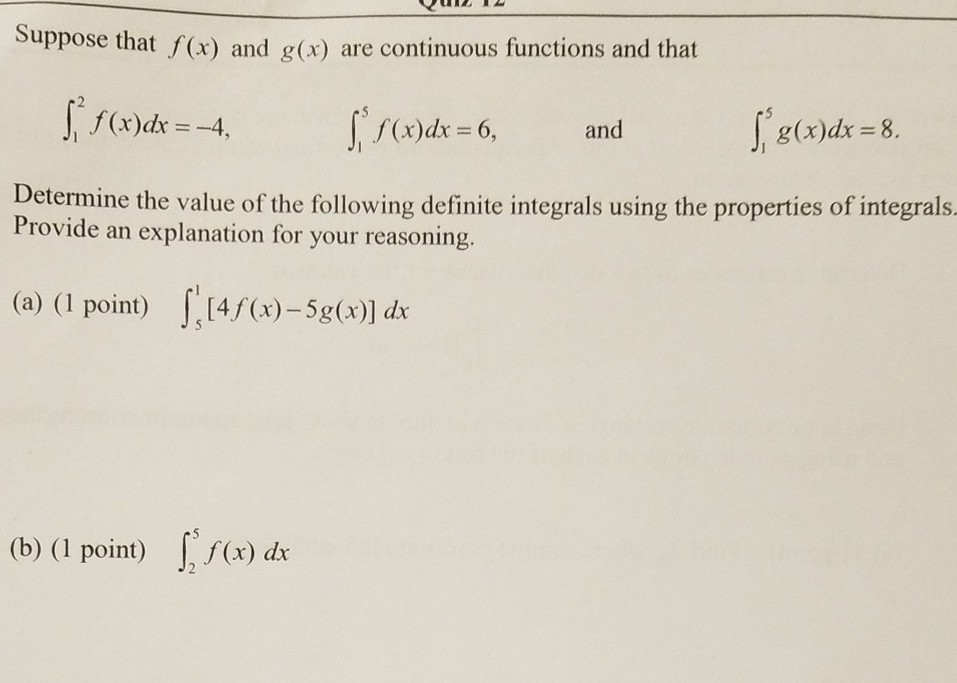 Solved suppose that f(x) and g(x) are continuous functions | Chegg.com