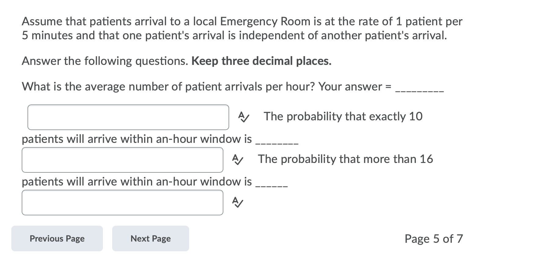 Solved Assume that patients arrival to a local Emergency | Chegg.com