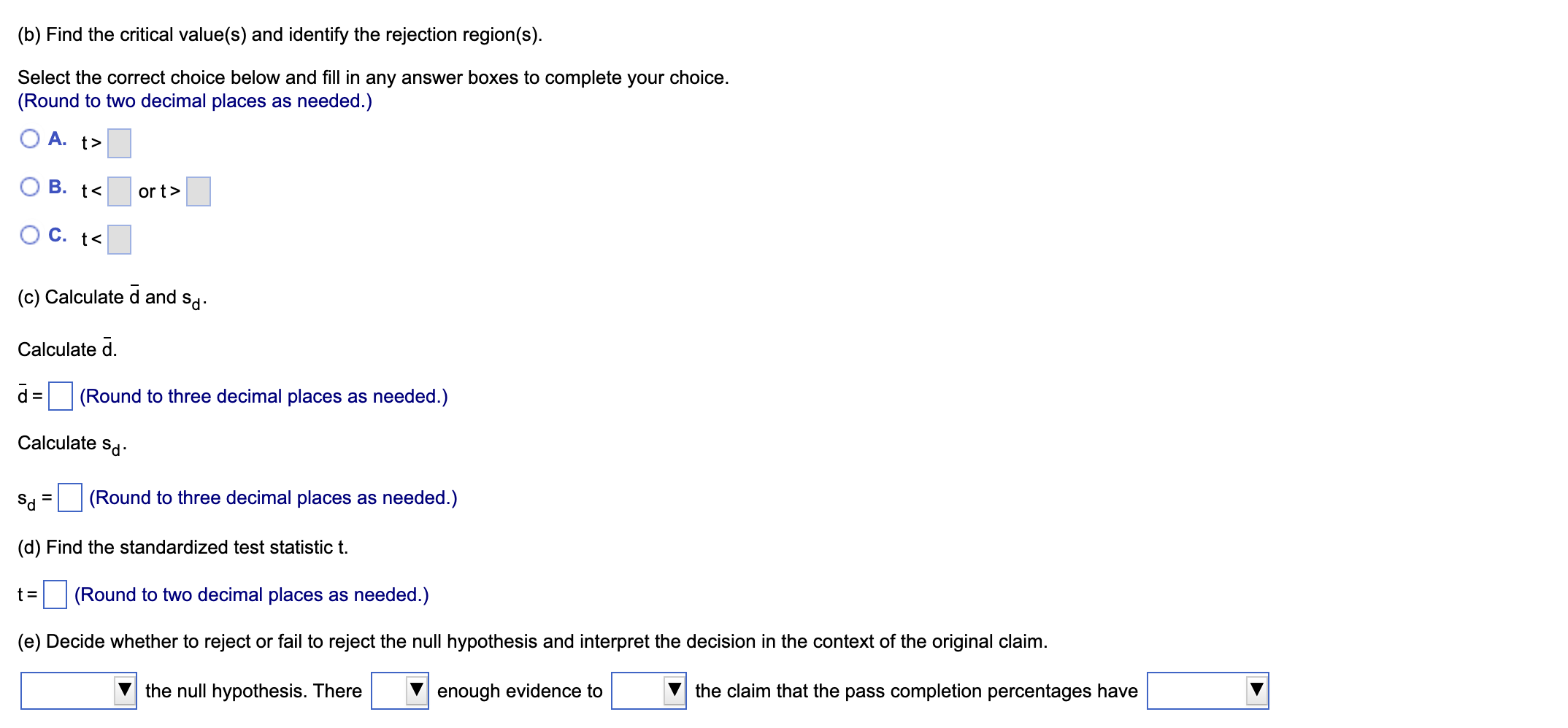 Solved The pass completion percentages of 10 college | Chegg.com