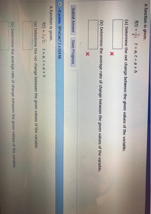 Solved A function is given. (a) Determine the net change | Chegg.com