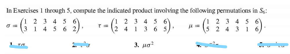 Solved In Exercises 1 through 5, compute the indicated | Chegg.com