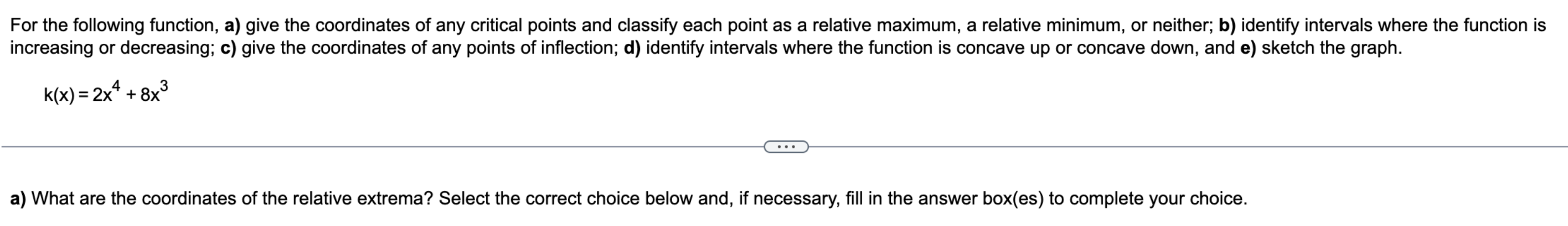 Solved For the following function, a) give the coordinates | Chegg.com