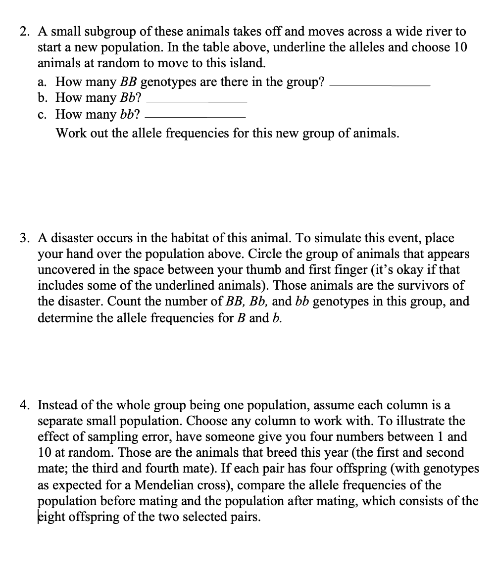 Solved Imagine that you have a population of animals. The | Chegg.com