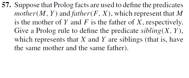 Solved Suppose That Prolog Facts Are Used To Define The 2673